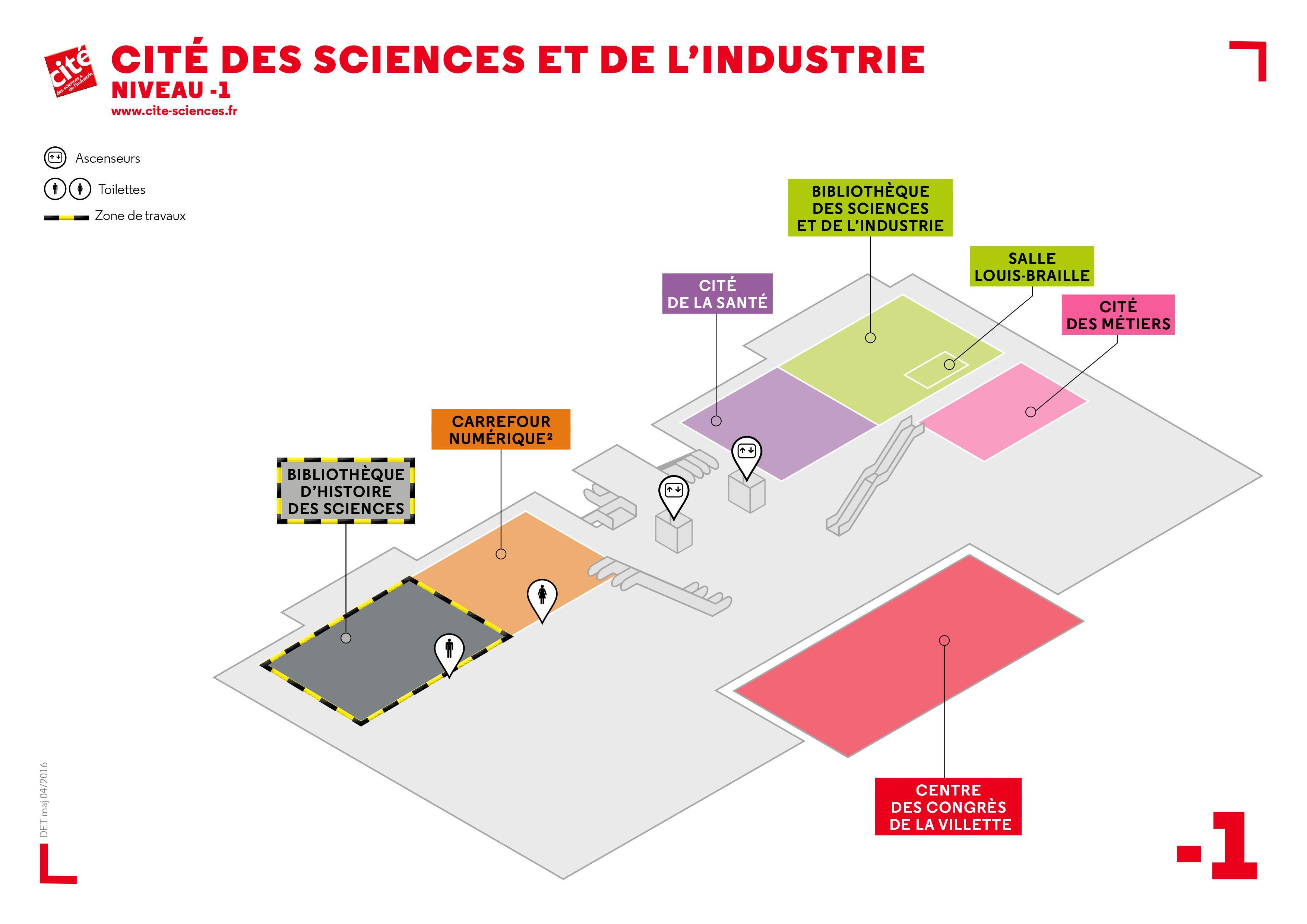 Plan Cité des sciences Niveau -1 - Carte Cité des sciences Niveau -1 ...