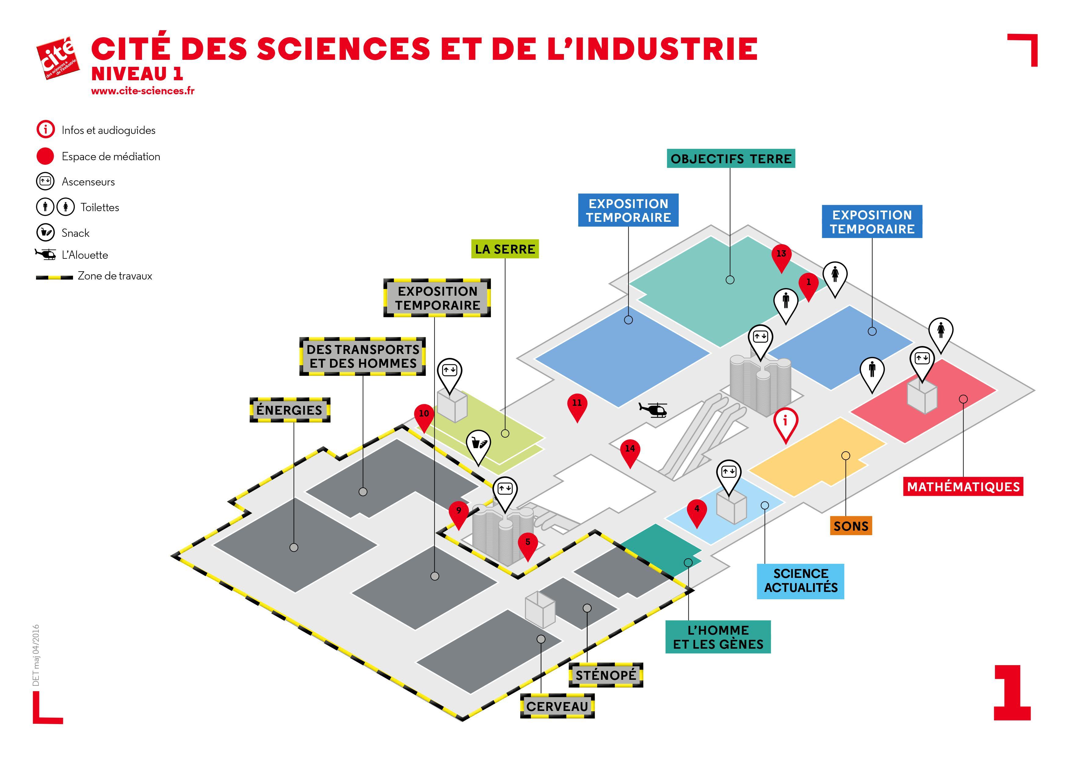 Plan Cité des sciences Niveau 1 - Carte Cité des sciences Niveau 1 (France)