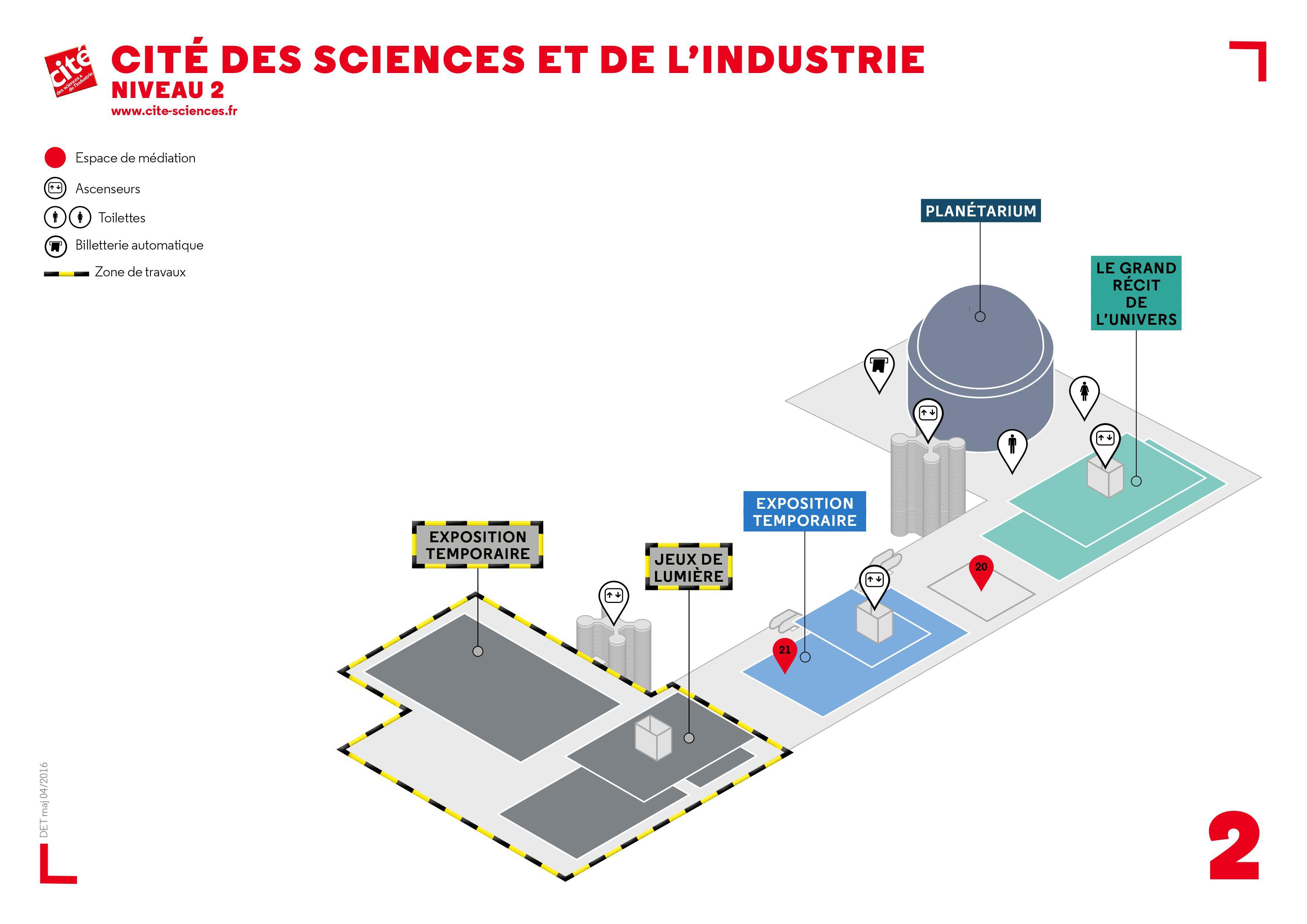 Plan Cité des sciences Niveau 2 - Carte Cité des sciences Niveau 2 (France)