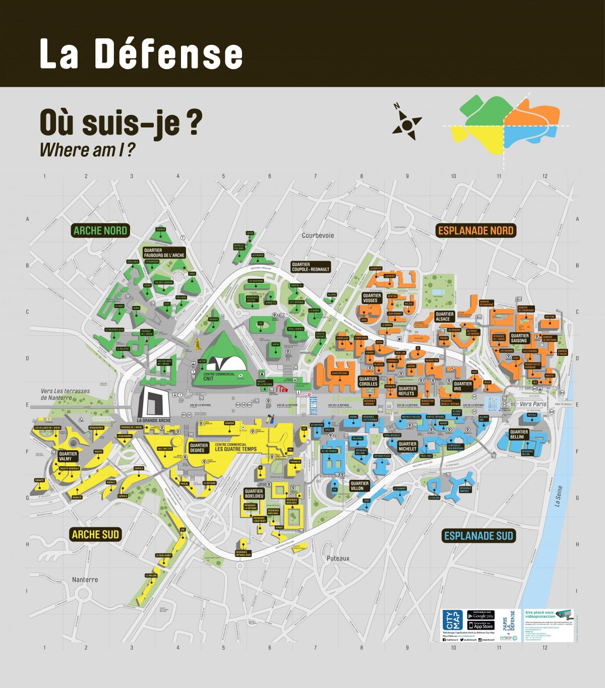 Plan La Défense - Carte La Défense (France)