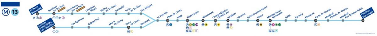 Plan métro Paris ligne 13 - Carte métro Paris ligne 13 (France)