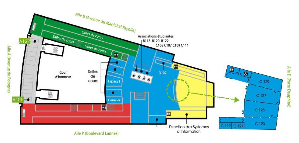 Plan université Dauphine Etage 1 - Carte université Dauphine Etage 1 ...